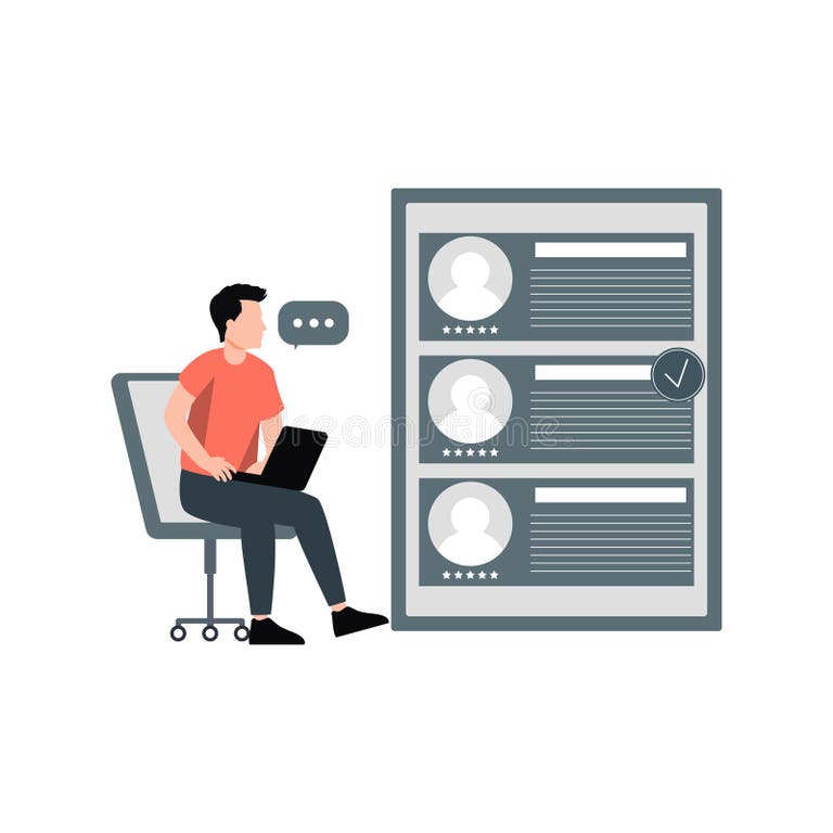 The Guy is Working on Star Rating Profiles Stock Illustration ...