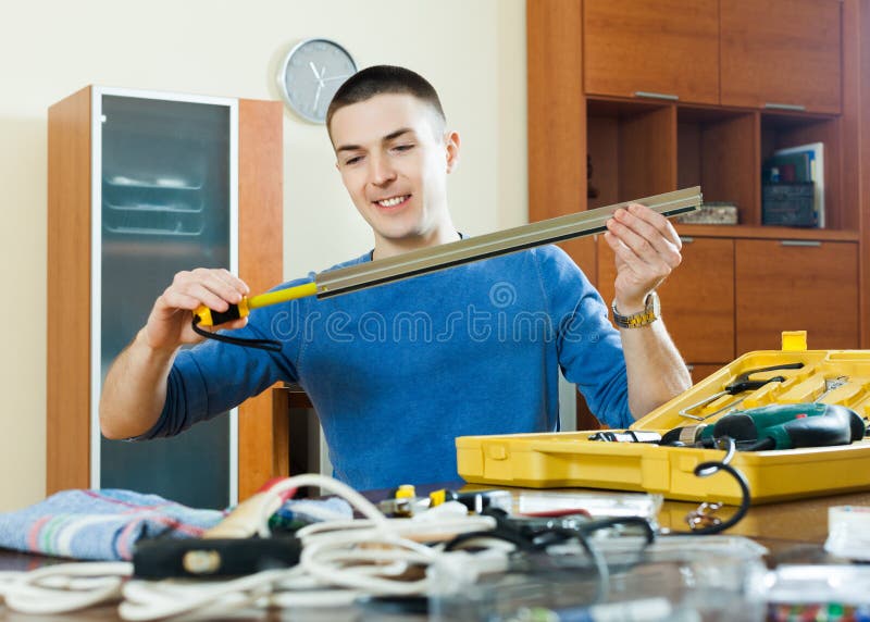Guy with working tools stock image. Image of portrait - 57910559