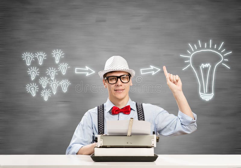 Guy writer stock photo. Image of creative, novelist, sitting - 46729298