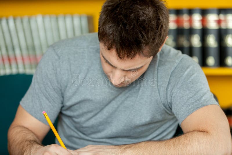Guy writing stock photo. Image of profile, people, indoors - 73373468