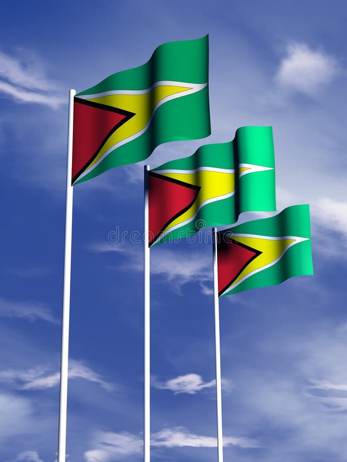 Guyana flag stock illustration. Illustration of colours - 4767889