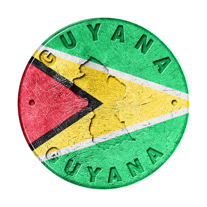 Guyana Flag Button with Map Stock Photo - Image of flag, identity ...