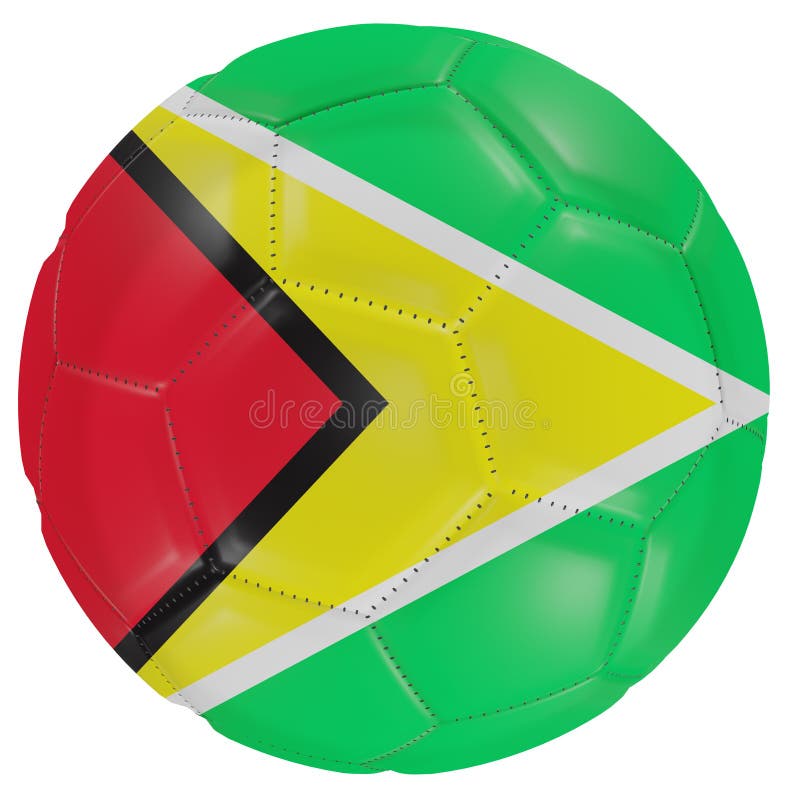 Guyana Soccer Ball and Hand Heart Shape Stock Illustration ...