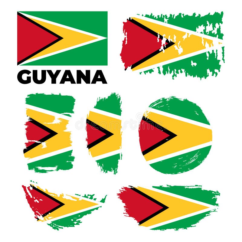 Guyana Flag. Vector Illustration on a White Stock Vector - Illustration ...
