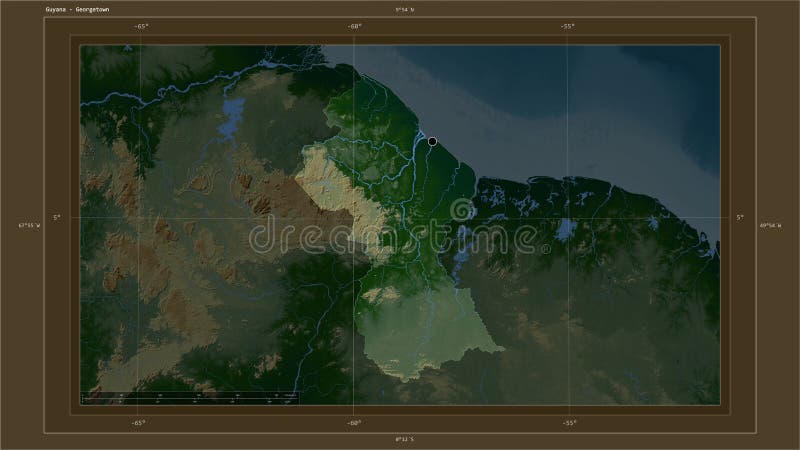 Guyana Highlighted - Composition. Physical Stock Illustration ...