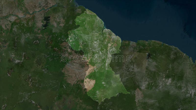 Guyana Highlighted. High-res Satellite Stock Illustration ...