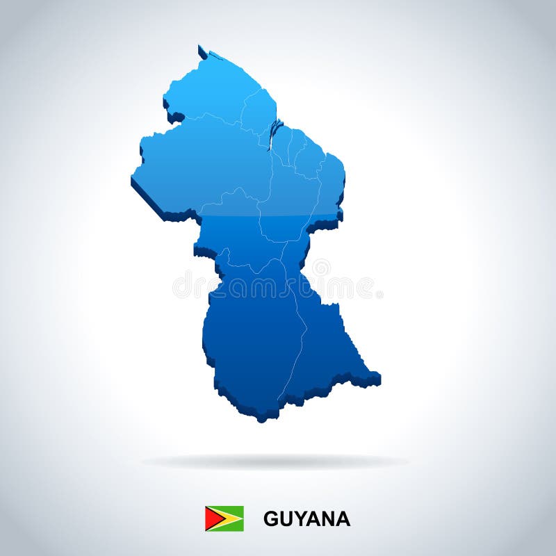 Guyana Map - Detailed Vector Illustration Stock Illustration ...