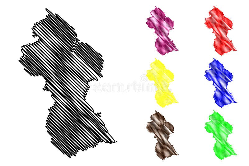 Guyana map vector stock vector. Illustration of caribbean - 101190899