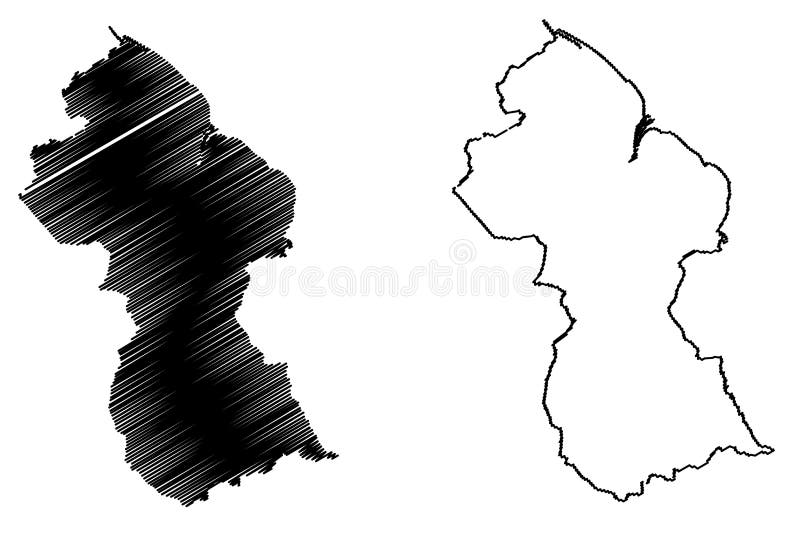 Guyana map vector stock vector. Illustration of guyana - 101382374