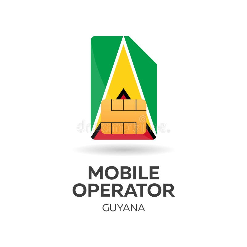 Guyana Mobile Operator. SIM Card With Flag. Vector Illustration. Stock ...