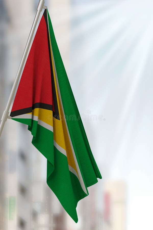 Guyana National Flag. Render 3D Stock Illustration - Illustration of ...