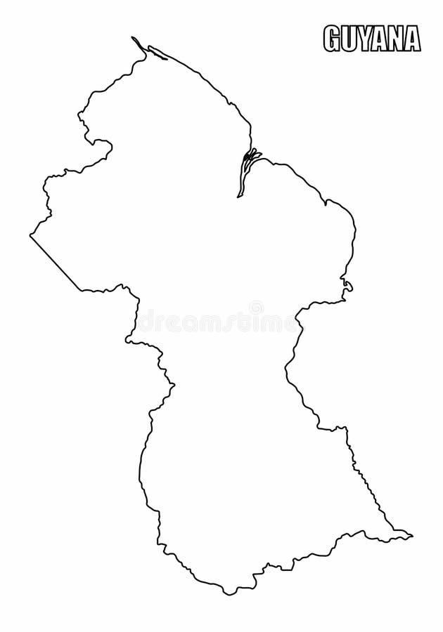 Guyana Outline Map Vector Illustration Stock Vector Illustration Of
