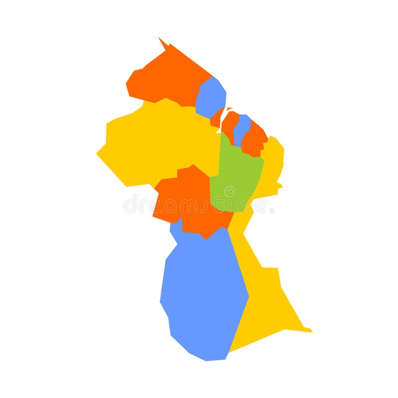 Guyana Political Map of Administrative Divisions Stock Vector ...