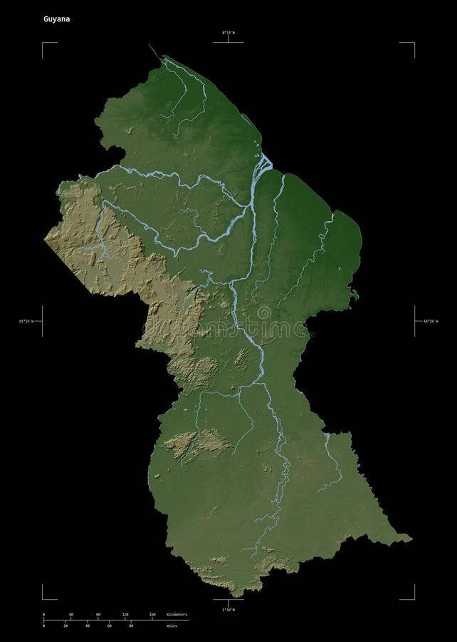 Guyana Shape on Black. Pale Stock Illustration - Illustration of ...