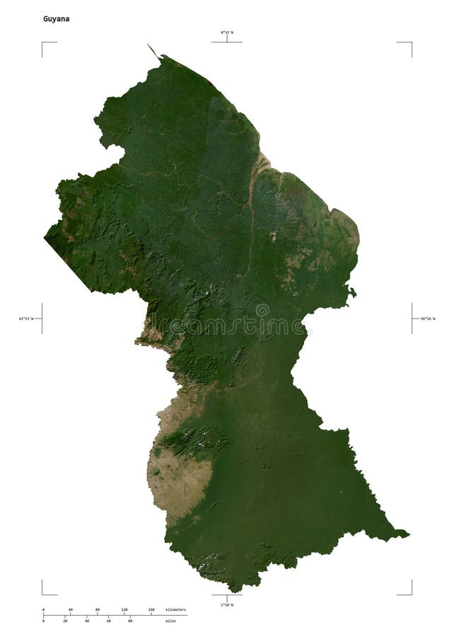 Guyana Shape on White. Low-res Satellite Stock Illustration ...