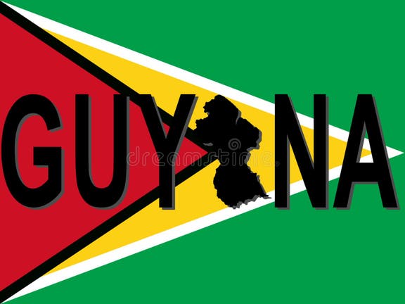Guyana text with map stock vector. Illustration of silhouette - 4011099