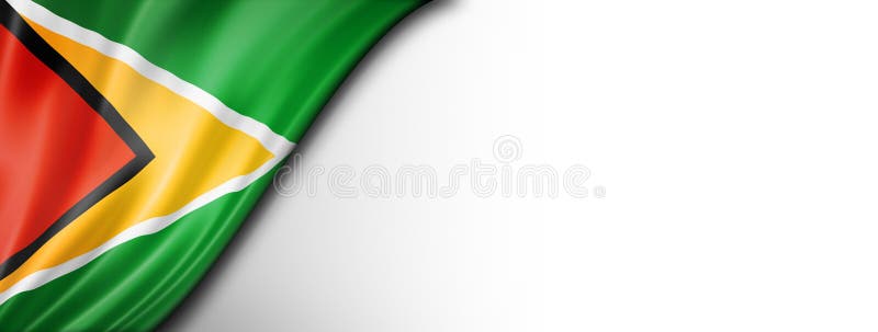 Guyanese Flag Isolated on White Banner Stock Illustration ...