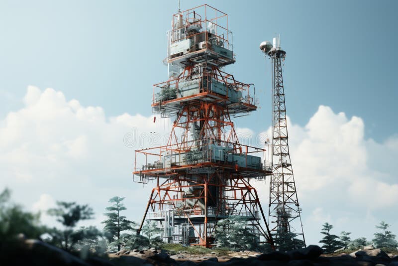 Guyed Towers stock illustration. Illustration of telecom - 302211653