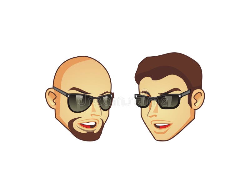 2 Guys head design vector stock vector. Illustration of characters ...