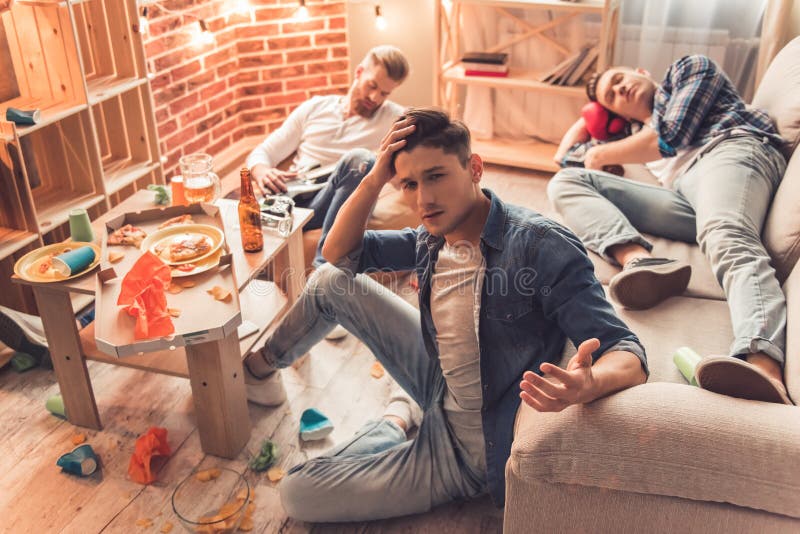 Guys after the party stock photo. Image of entertainment - 84742240