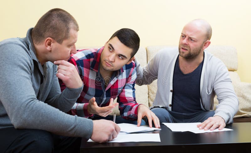 Guys Sharing Problems Table Stock Photos - Free & Royalty-Free Stock ...