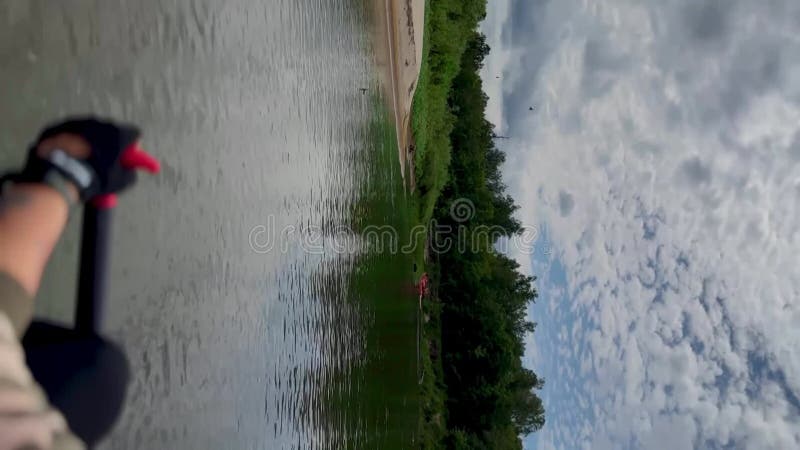 Guys, Young Women and Men Raft Down the River in Summer Stock Footage ...
