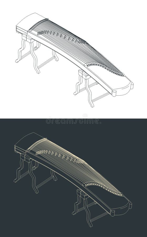 Guzheng Traditional Chinese Instrument Illustrations Stock Vector ...