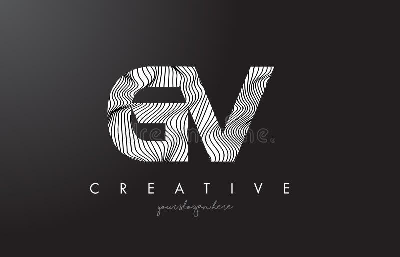GV G V Letter Logo with Zebra Lines Texture Design Vector. Stock Vector ...