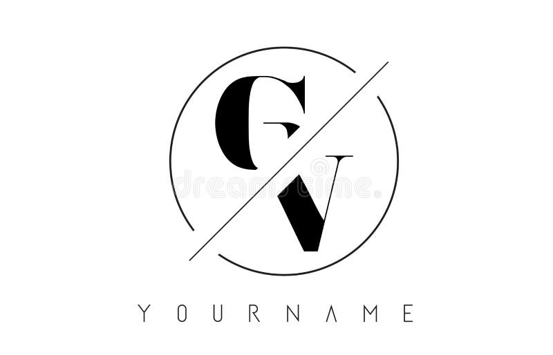 GV Letter Logo with Cutted and Intersected Design Stock Vector ...