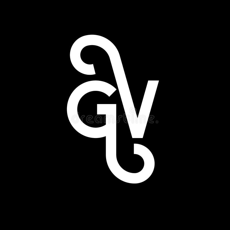 GV Letter Logo Design on Black Background. GV Creative Initials Letter ...