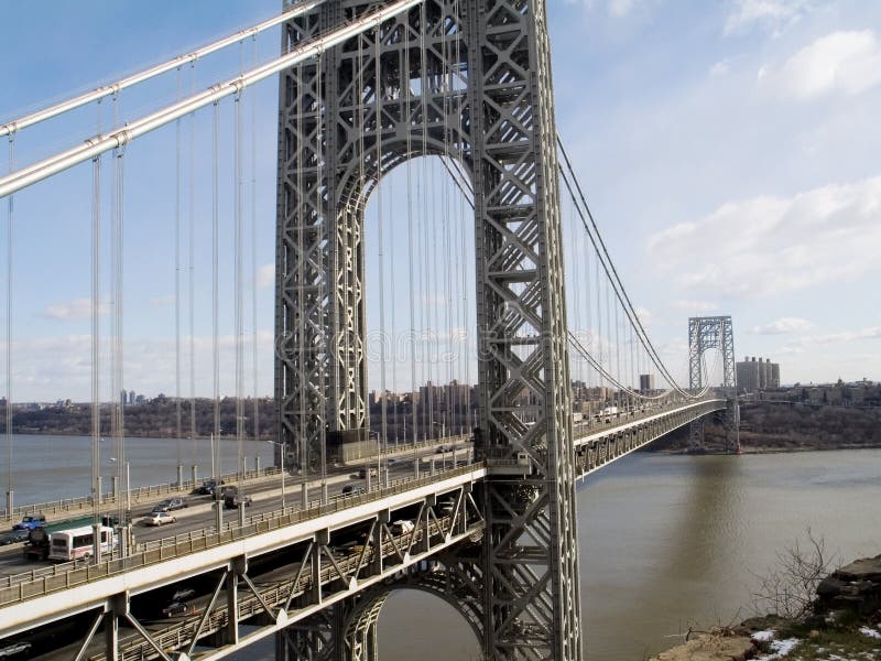 GW Bridge View stock photo. Image of city, cables, blue - 1849112