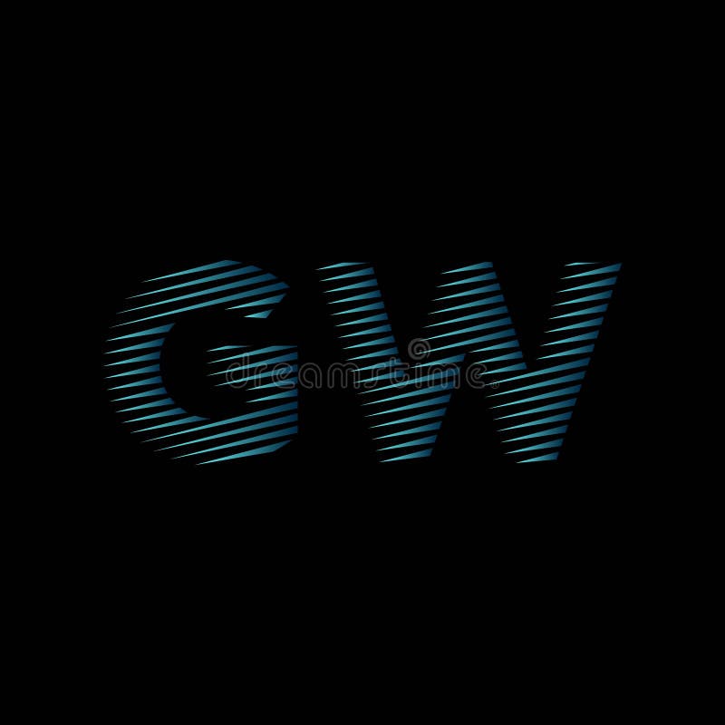 GW Monogram Lines Style Blue Light Vector Stock Vector - Illustration ...