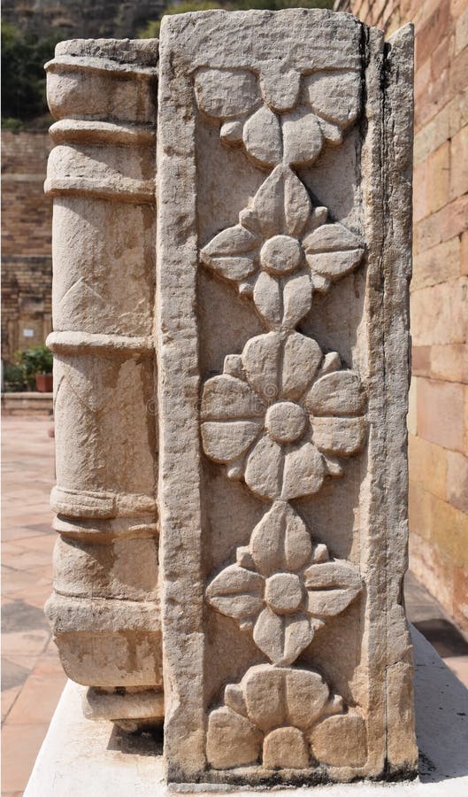 Designer Pillar in Gujari Mahal Museum Editorial Photography - Image of ...