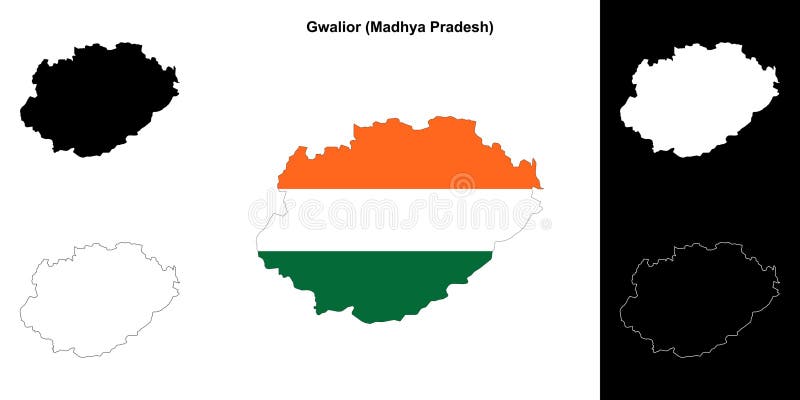 Gwalior outline map stock vector. Illustration of detailed - 368833618 Gwalior outline map stock vector. Illustration of detailed - 368833618