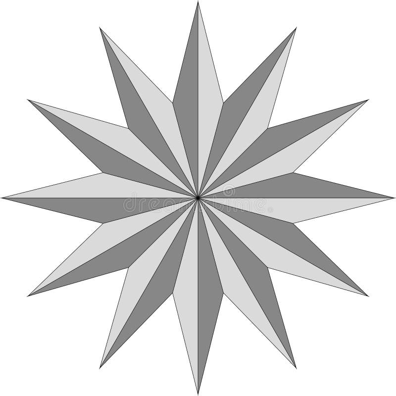 Graphics Showing a Star with Twelve Points. Stock Vector - Illustration ...