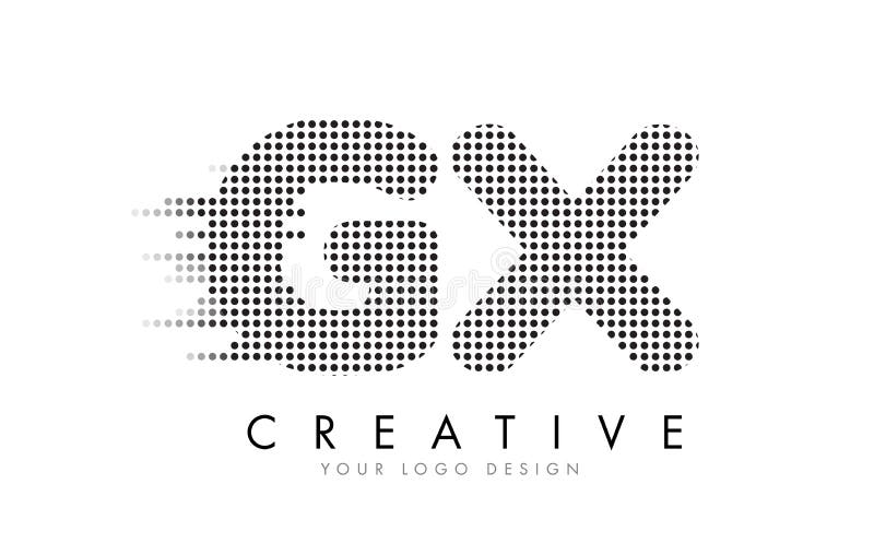 GX G X Letter Logo with Black Dots and Trails. Stock Vector ...