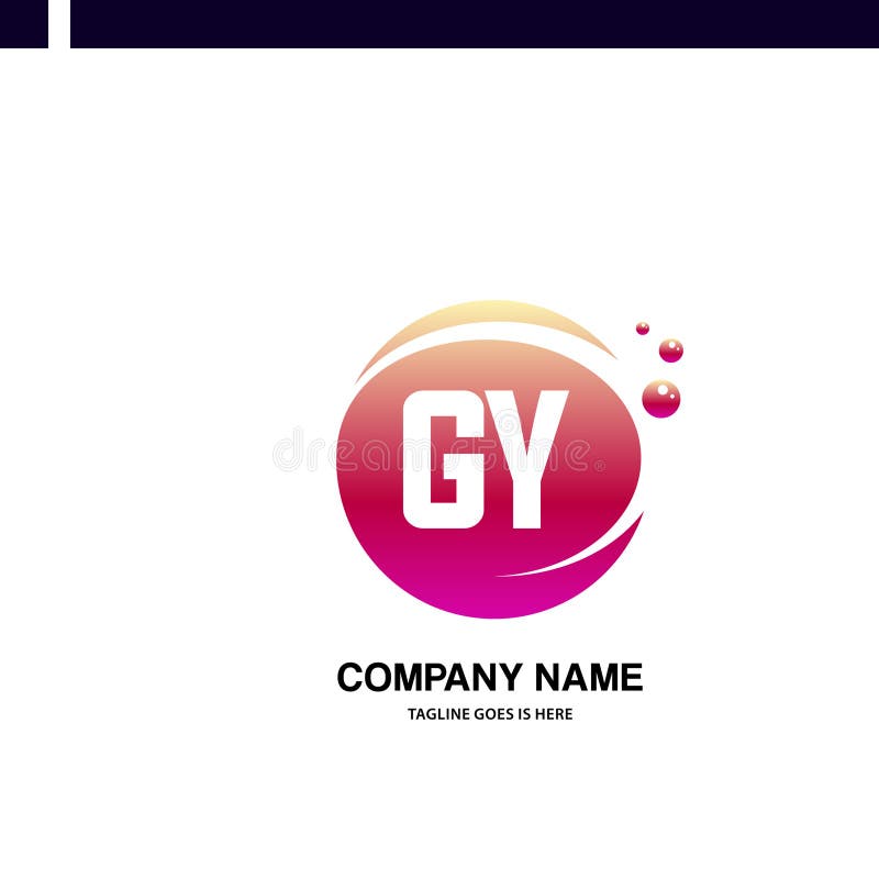 GY Initial Logo with Colorful Circle Template Vector Stock Vector ...