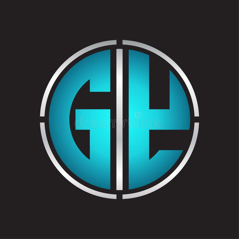 GY Logo Initial with Circle Line Cut Design Template on Blue Colors ...