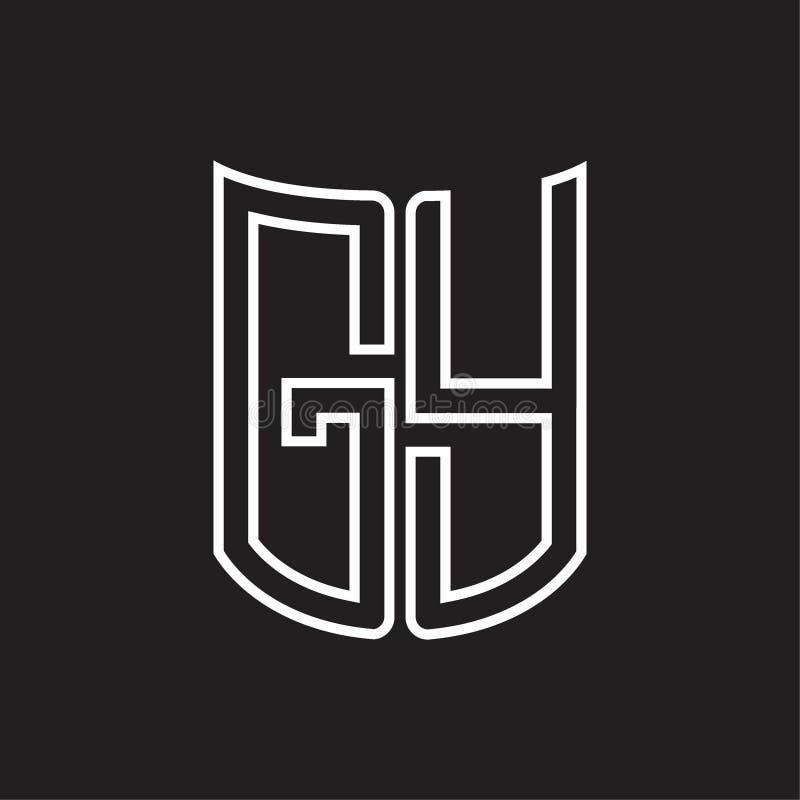 GY Logo Monogram with Ribbon Style Outline Design Template Stock Vector ...