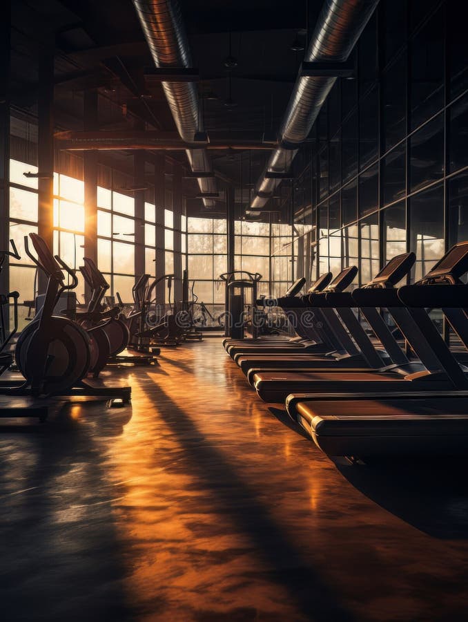 Gym Background in Low Key AI Stock Illustration - Illustration of ...