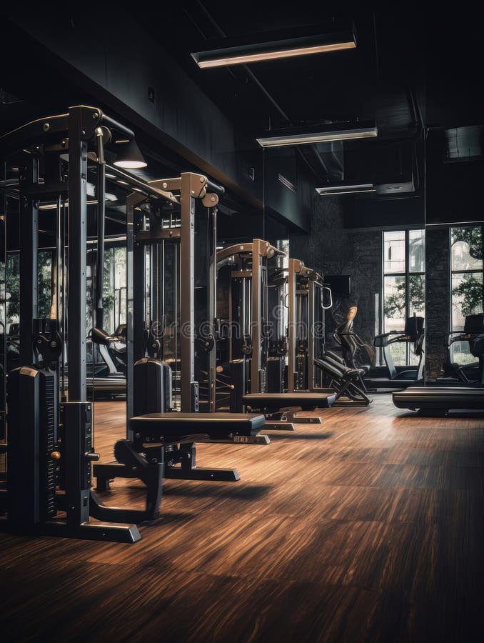 Gym Background in Low Key AI Stock Illustration - Illustration of ...