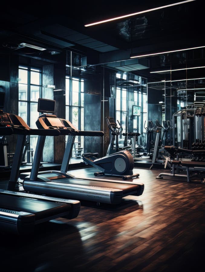Gym Background in Low Key AI Stock Illustration - Illustration of ...
