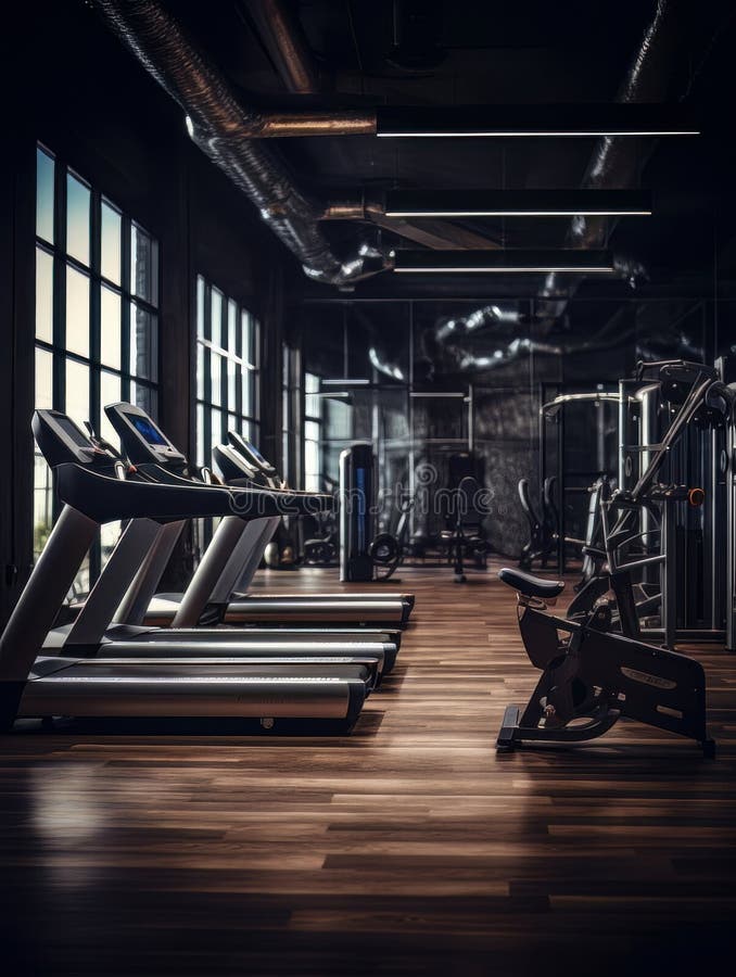Gym Background in Low Key AI Stock Illustration - Illustration of heavy ...