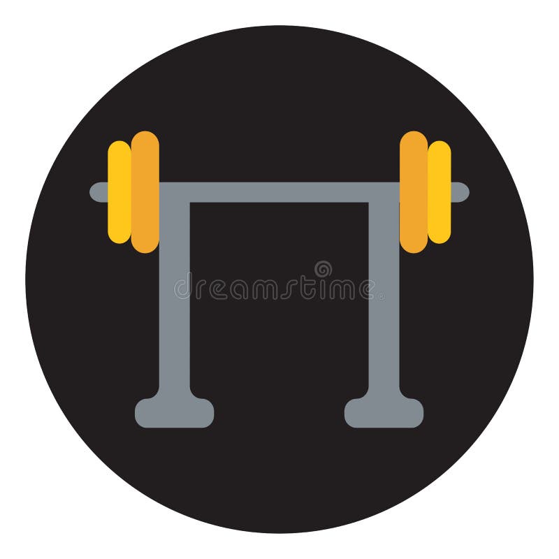 Gym barbell, icon stock vector. Illustration of exercise - 261069842