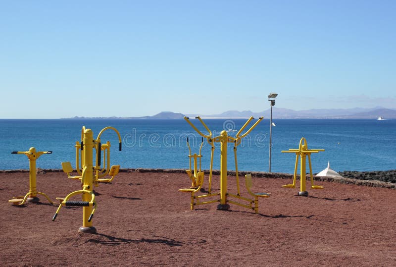 Gym on the beach stock photo. Image of blue, landscape - 26894420