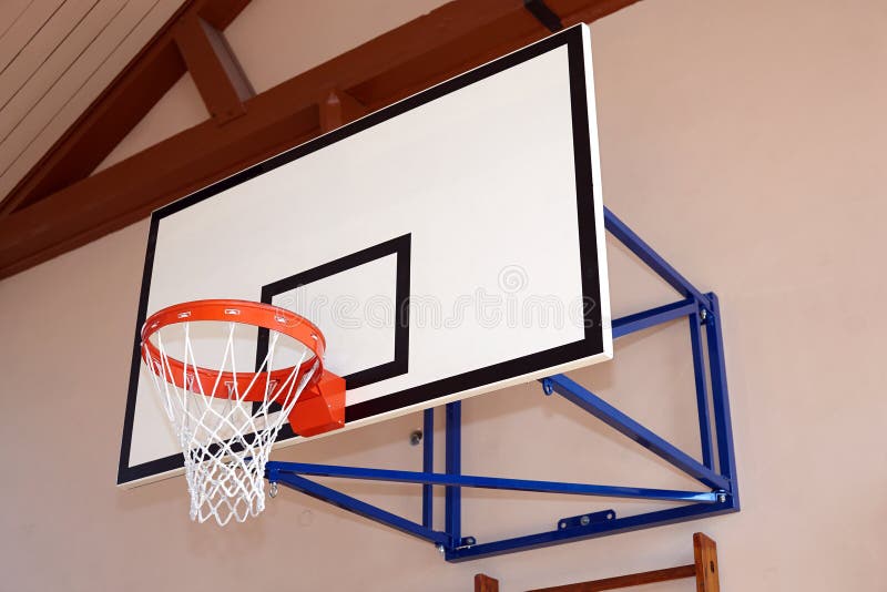 Gym Building with Basketball Hoop Stock Photo - Image of empty ...