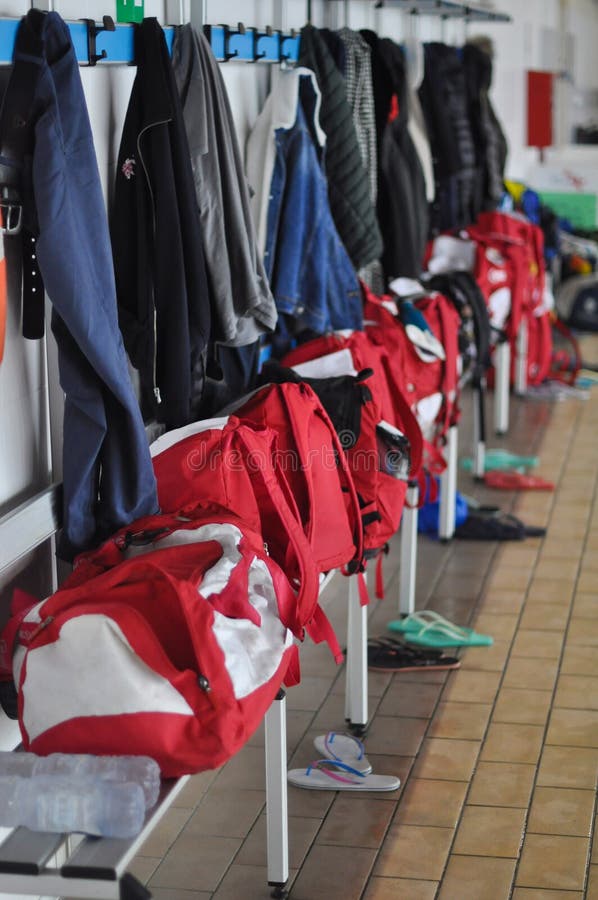 Gym changing room stock image. Image of room, locker - 147184687