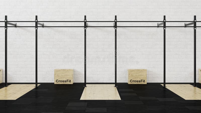 Gym. Crossfit. . 3D Rendering. Stock Illustration - Illustration of ...