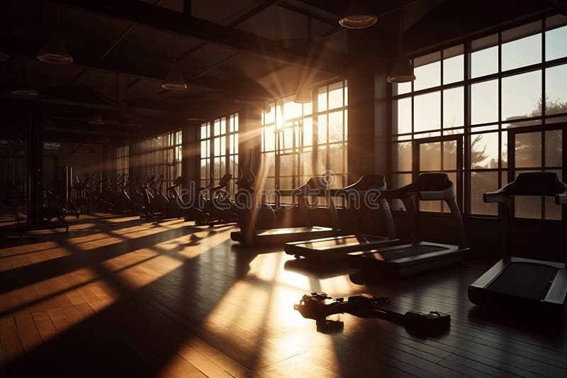 Gym Empty Space Morning. Generate Ai Stock Illustration - Illustration ...