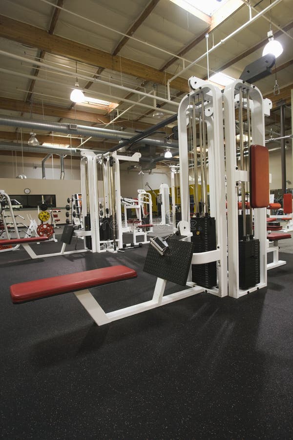 Equipment and Fitness Equipment in the Empty Modern Gym in the Fitness ...
